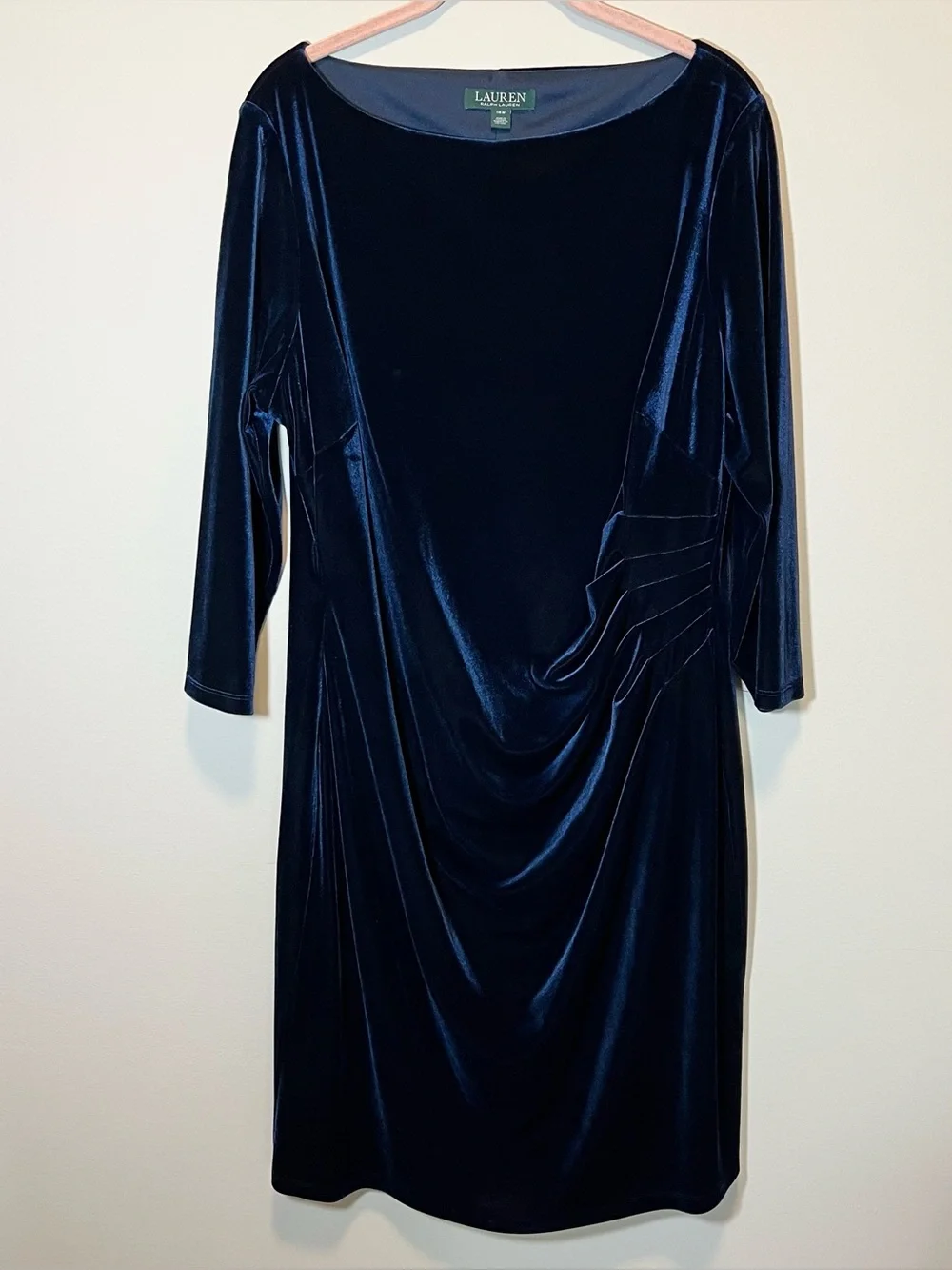 Lauren Ralph Lauren | Dresses | Lauren Ralph Lauren Blue Velvet Boat ...